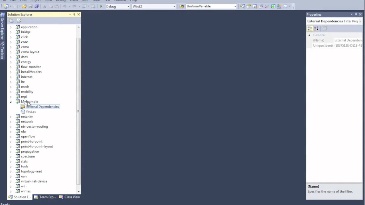ns-3: Visual Studio drag&drop - YouTube