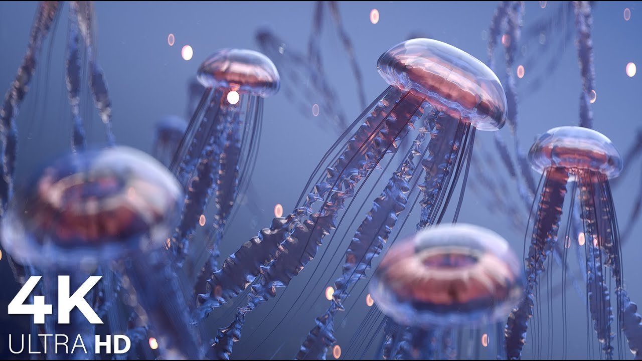 Relaxing Jellyfish Dance in Stunning 4K with Calming Music - YouTube