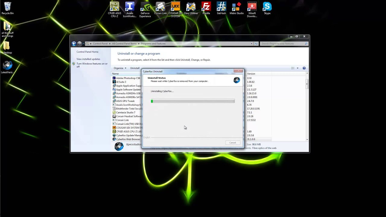 How to uninstall cyberfox web browser - YouTube