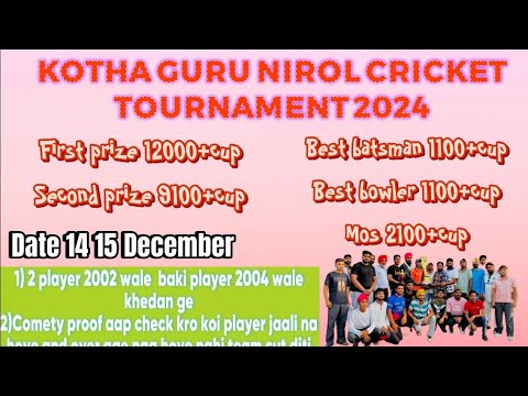 Pind Kotha Guru(Bathinda) Nirol Under Cricket Cup Final Day Live - YouTube