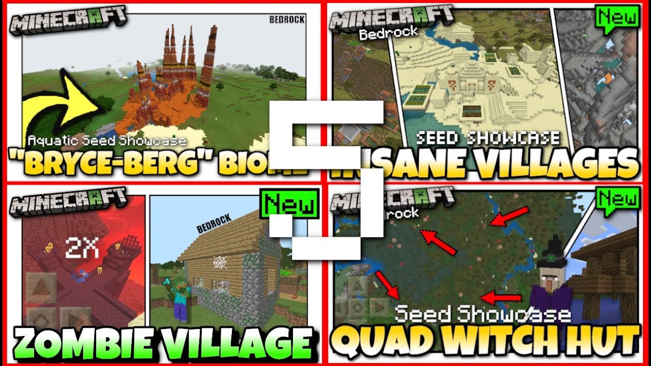 Minecraft PE - TOP 5 SEEDS FOR 2019 #2 EPIC SURVIVAL VILLAGE SHOWCASE ...