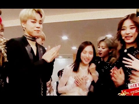 BTS singing TWICE songs & TWICE singing BTS Songs backstage @ KBS Gayo Daechukje 2016 161229