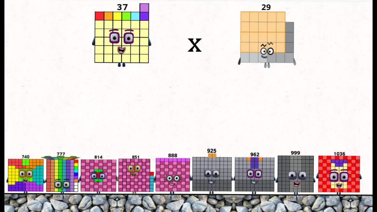 Numberblocks 37 Times Table stage 1 to 3 and generate up to 1073. - YouTube