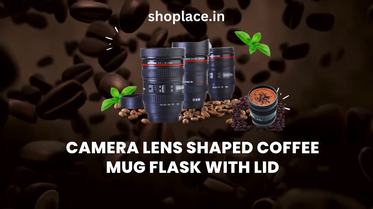 CAMERA LENS SHAPED COFFEE MUG FLASK WITH LID #shoplace #trending ...