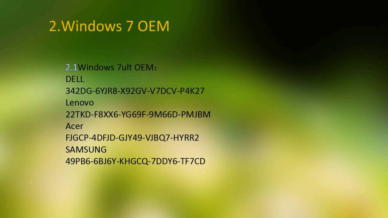 windows 7 product key share - YouTube