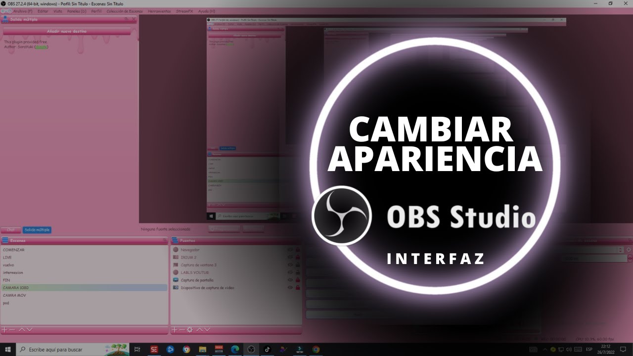 COMO CAMBIAR APARIENCIA DE OBS STUDIO | TEMAS (THEME) 2023 - YouTube