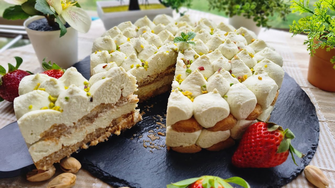Tort simplu tiramisu cu fistic reteta pentru incepatori (fără coacere ...