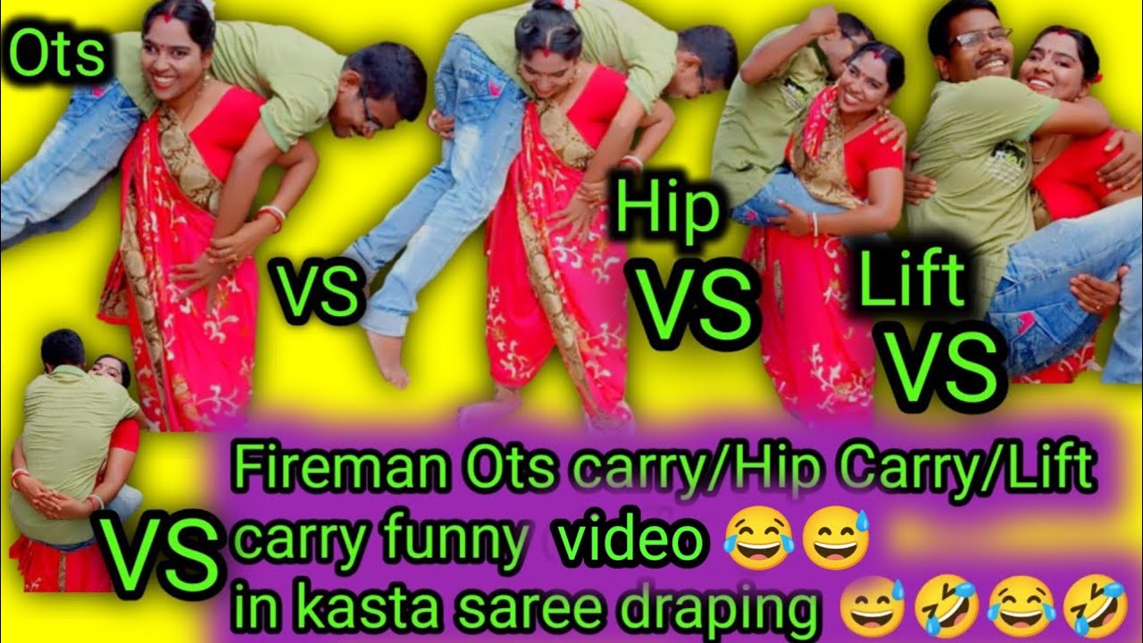 Fireman Ots carry / Hipcarry / lift carry in khasta saree draping with ...