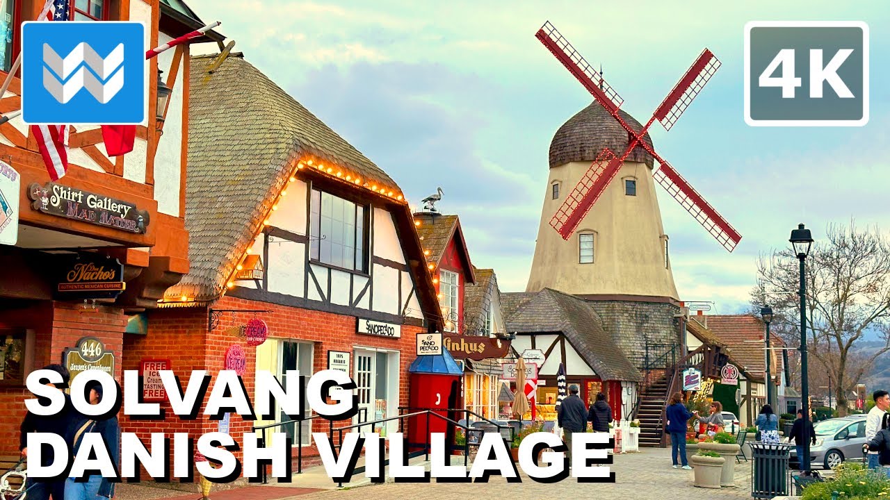 [4K] SOLVANG CALIFORNIA 'Little Denmark' 🇩🇰 2025 Danish Village Walking ...