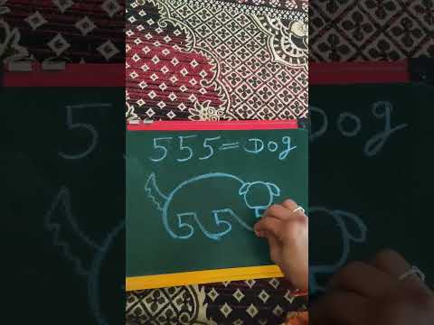 How to draw Dog With 555 Number step by step for beginners #art # ...