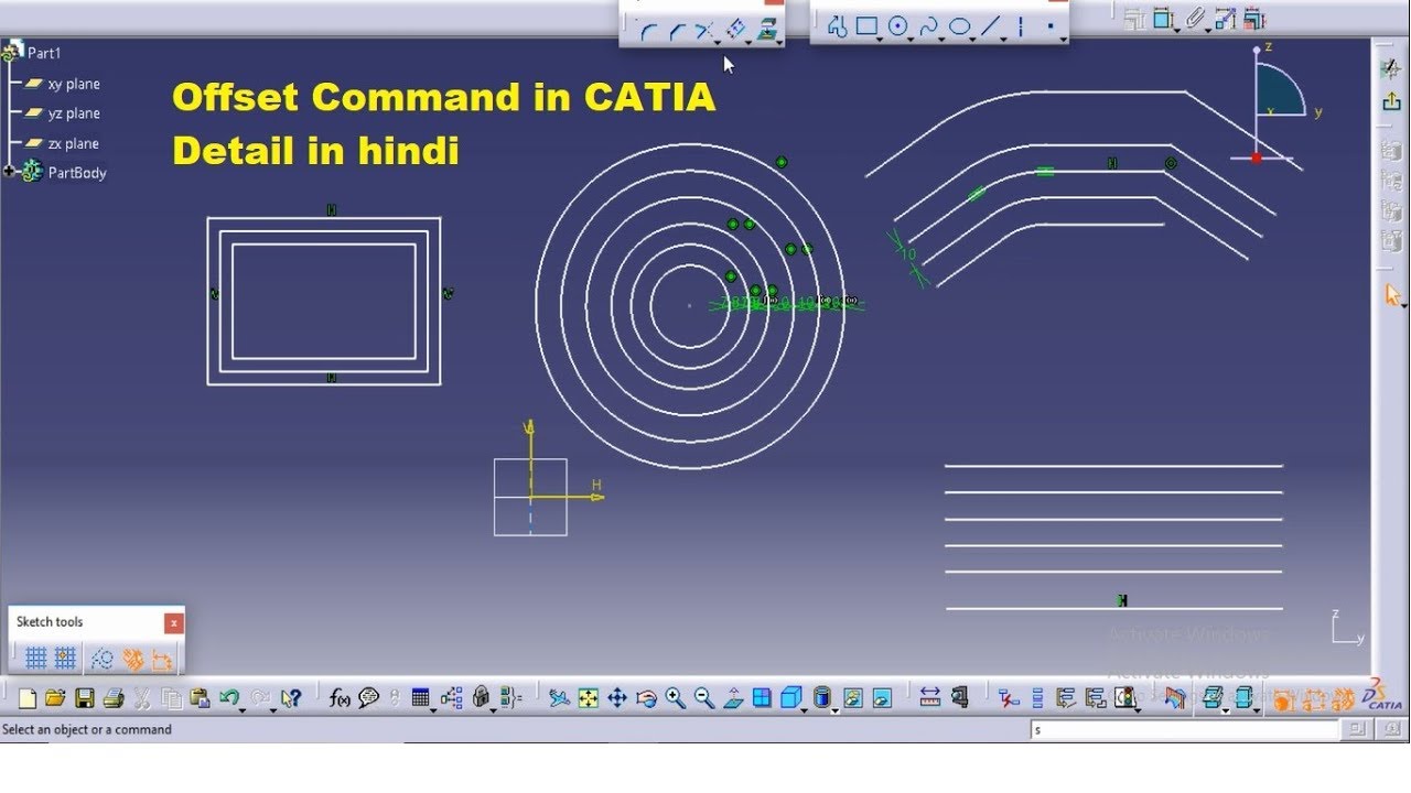 Offset Command in Catia fully explained| Hindi | Tutorial 9 - YouTube