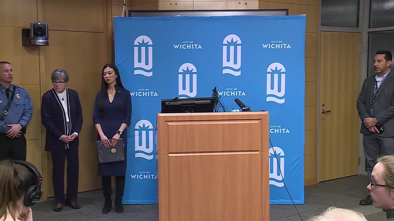 Kansas Gov. Laura Kelly, Wichita Mayor Lily Wu and other city officials ...