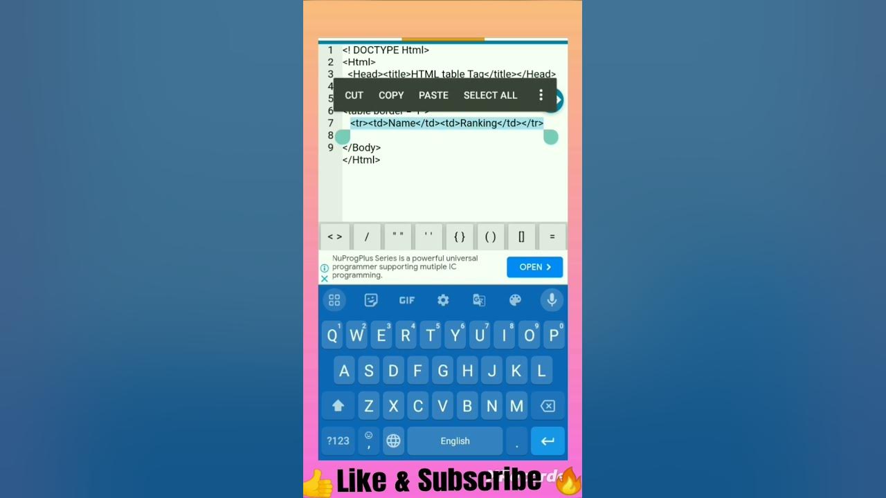 Html Create Simple Tablehtmlcodehtmlcss Htmltutoriallearning Shortsviraltrending