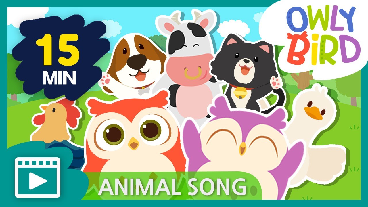 15 Mins Animal Song Compilation 🦉🦁🐵🐸🐷🐵 | Animal Songs For Preschoolers ...