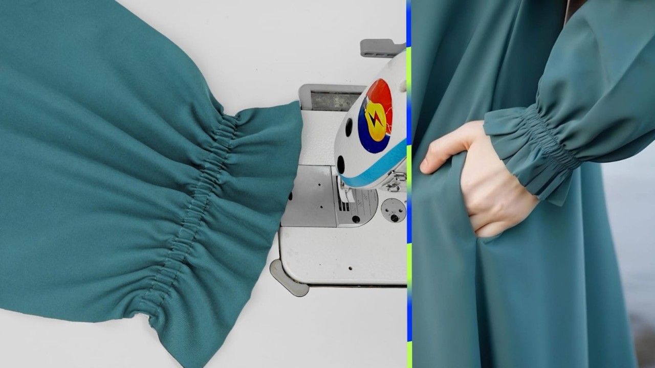 Latest elastic sleeve designer cutting and stitching | Simple and easy ...