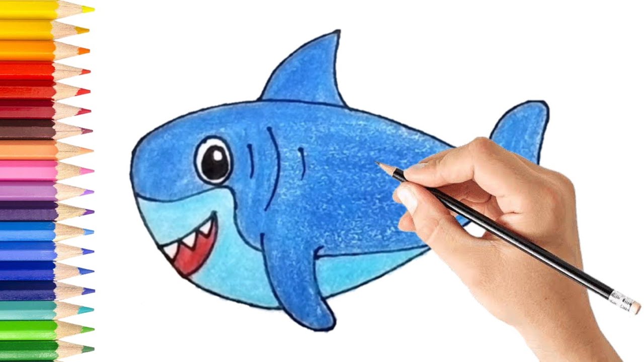 How to draw baby shark || baby shark || shark drawing #drawing - YouTube
