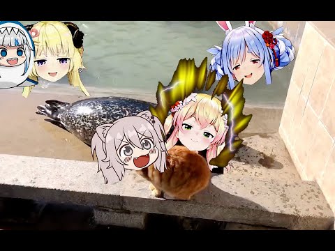 Pekora and Watame want Botan and Gura to know the power of super Nene ...