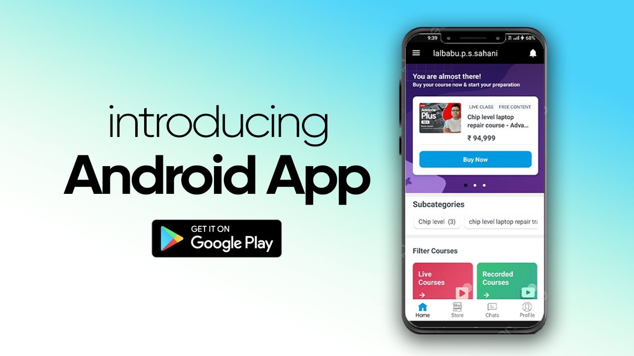 Introducing android App - Get it from play store - join our course on ...