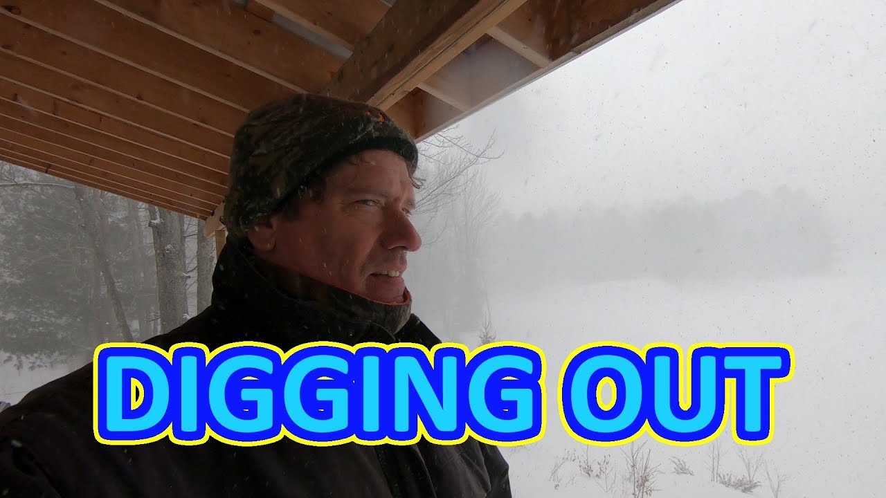 Digging Out after the Snow Storm at the Off Grid Cabin - YouTube