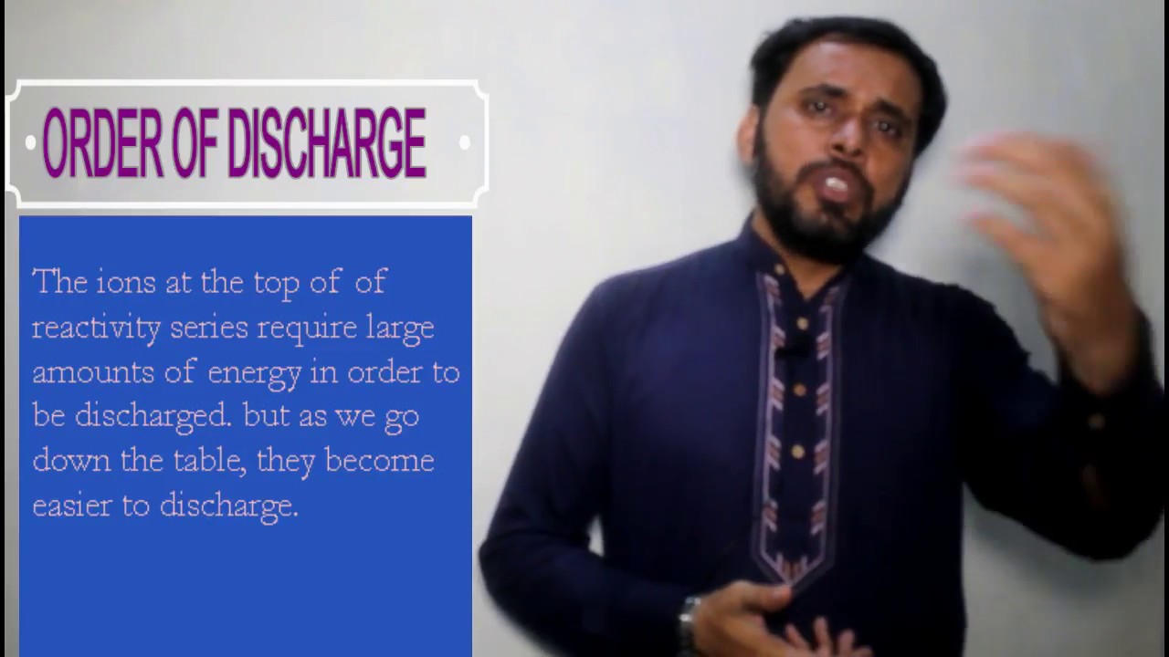 Selectivity of Ions to be discharge in Electrolysis/Selective Discharge ...