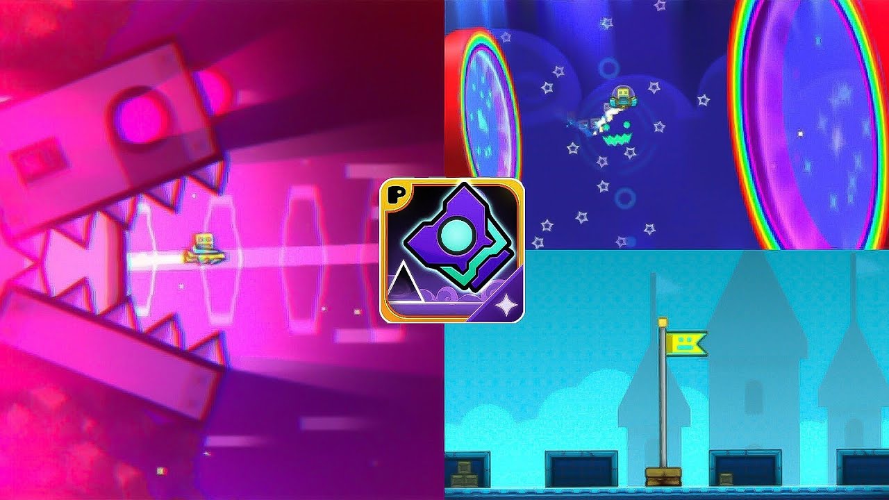 "Geometry Dash Deeper Space" all levels and coins - YouTube