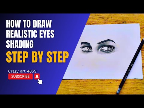 How to Draw Realistic Eyes Shading | Step by Step #crazyart # ...