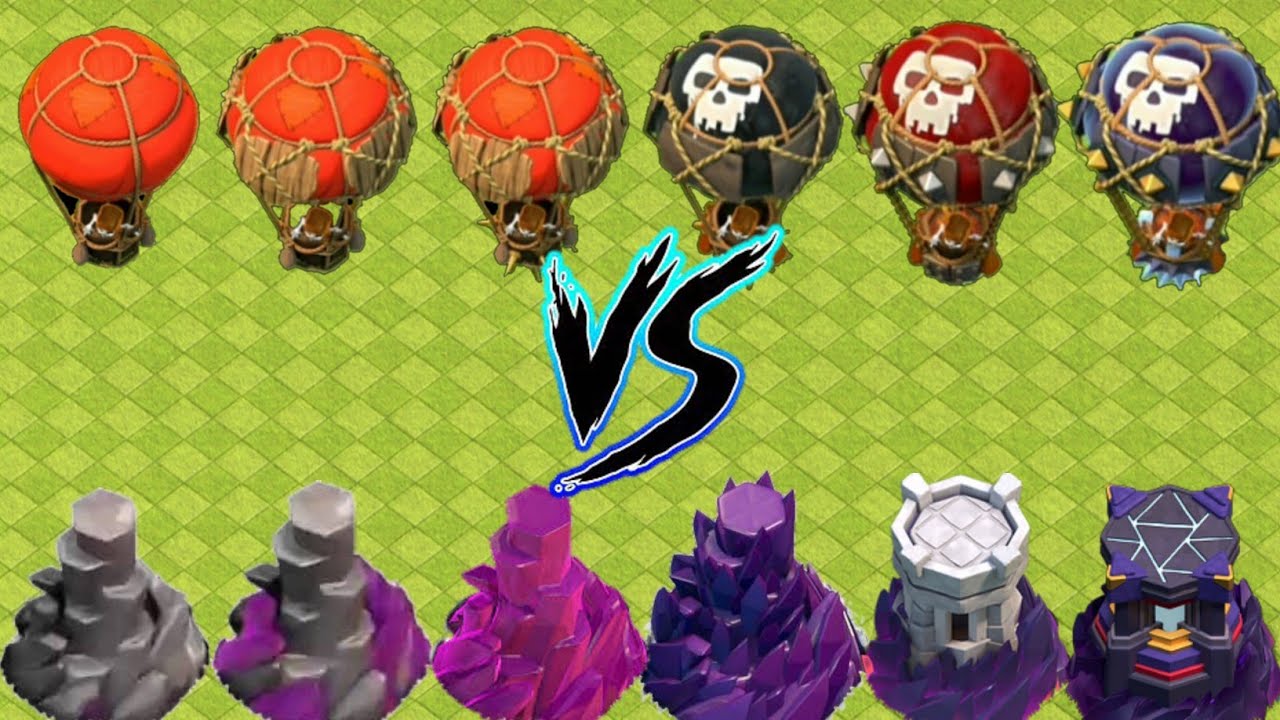 All Levels Balloon VS All Levels Wizard Tower's Who Can Win? 🤔 !! Clash ...