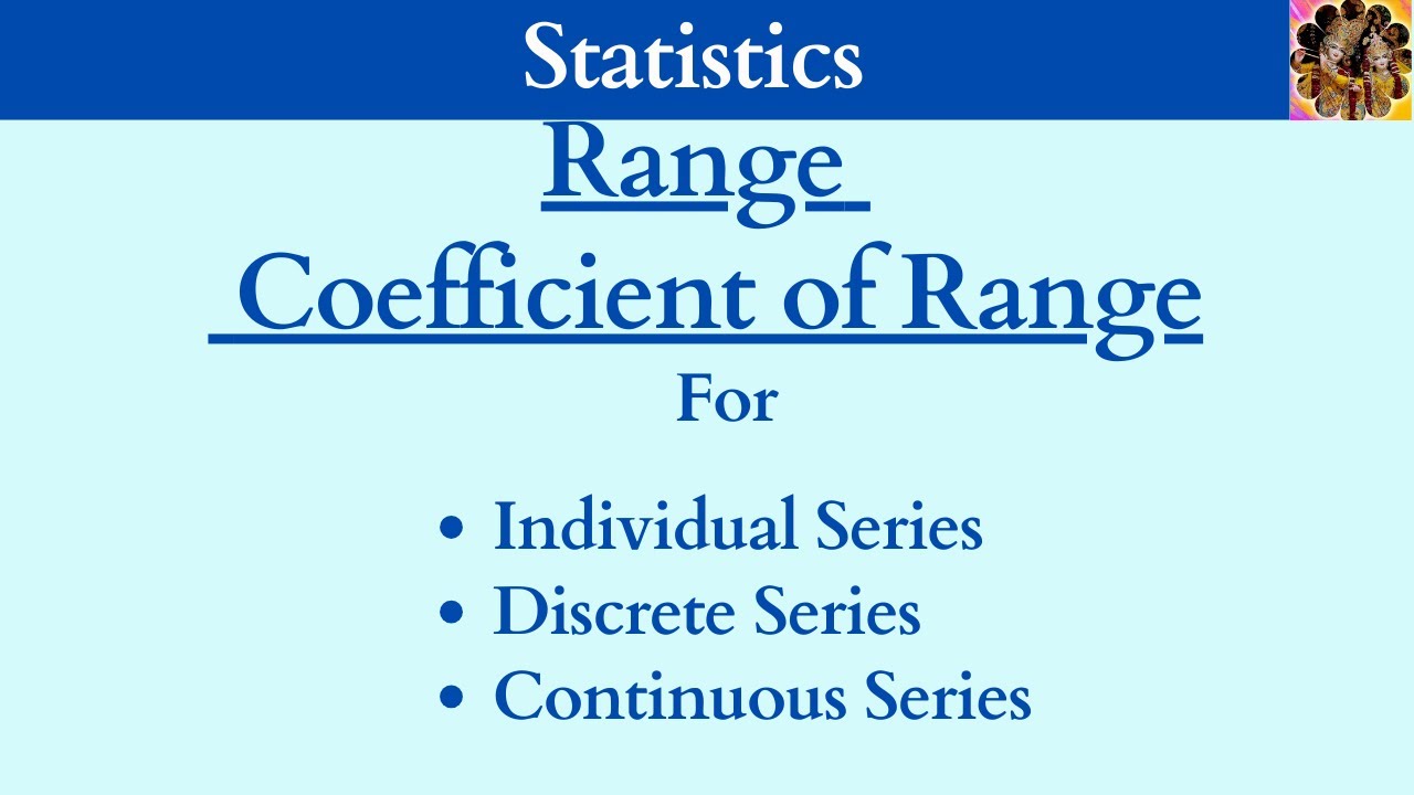 13. Range || Coefficient of range #range #statistics # ...