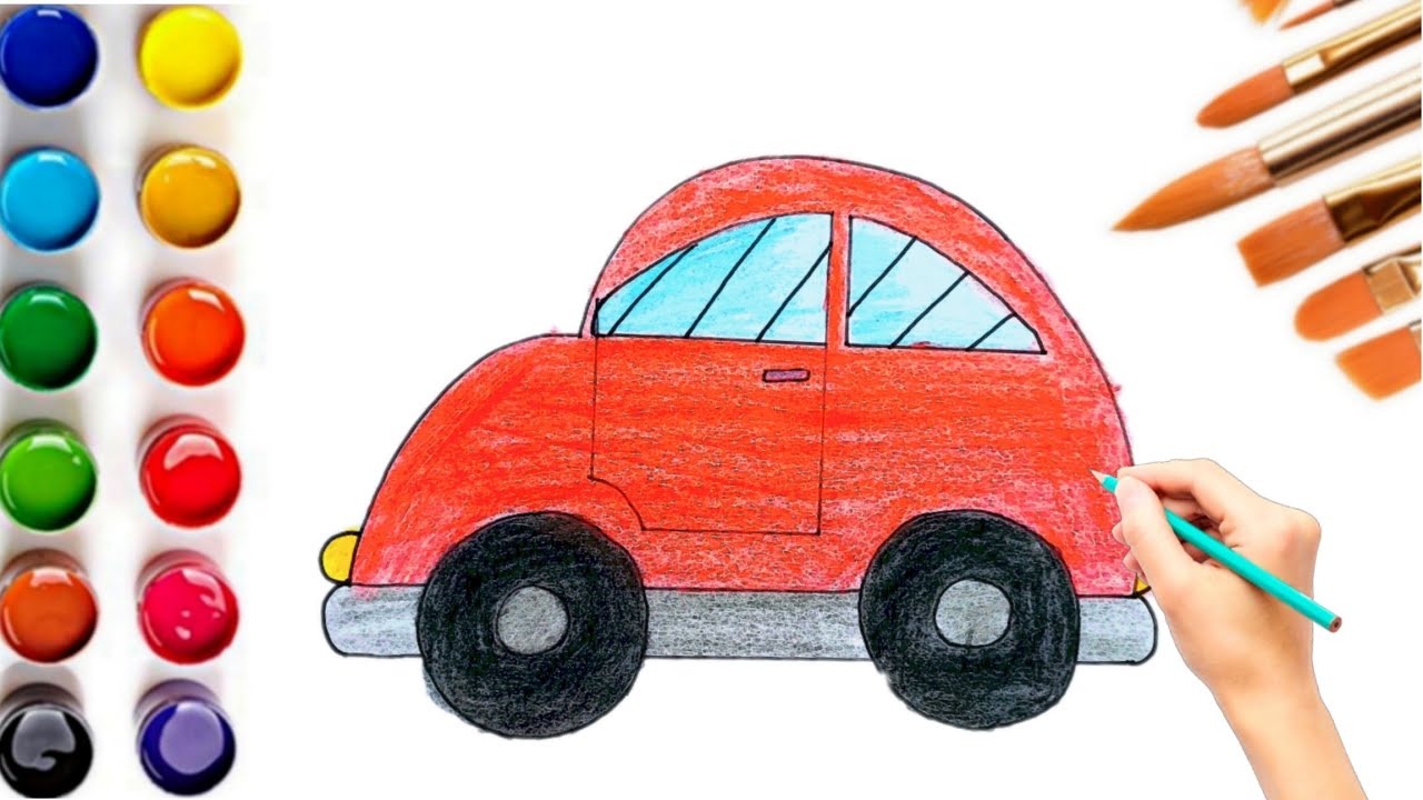 How To Draw Car For Kids Cartoon #drawing #cartoon #car - YouTube