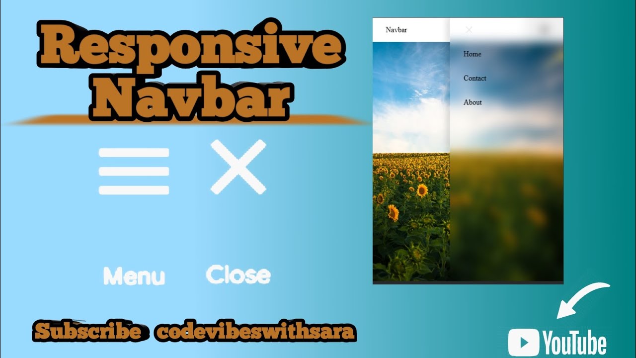 Responsive Navbar with Html, Css and JavaScript |30 days challenge of posting daily content ...