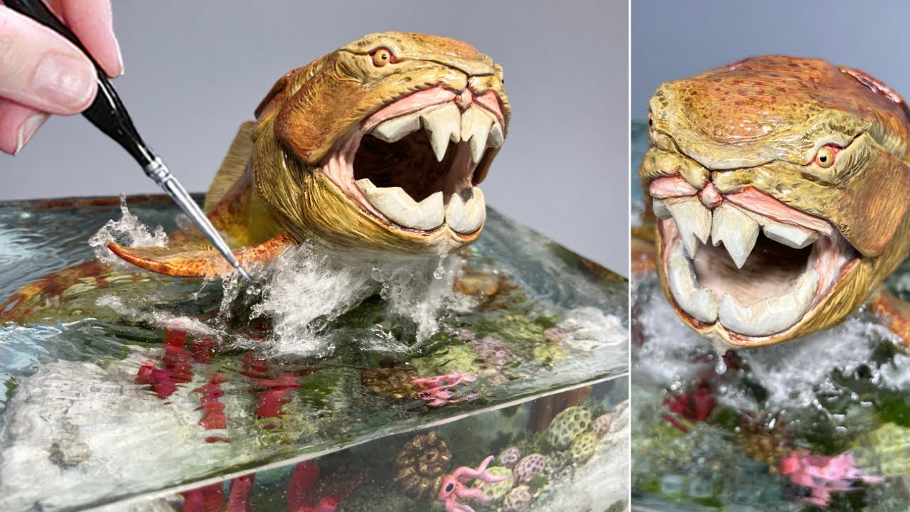 Prehistoric Fish DUNKLEOSTEUS Hunts The Seas! Resin Diorama, Polymer ...