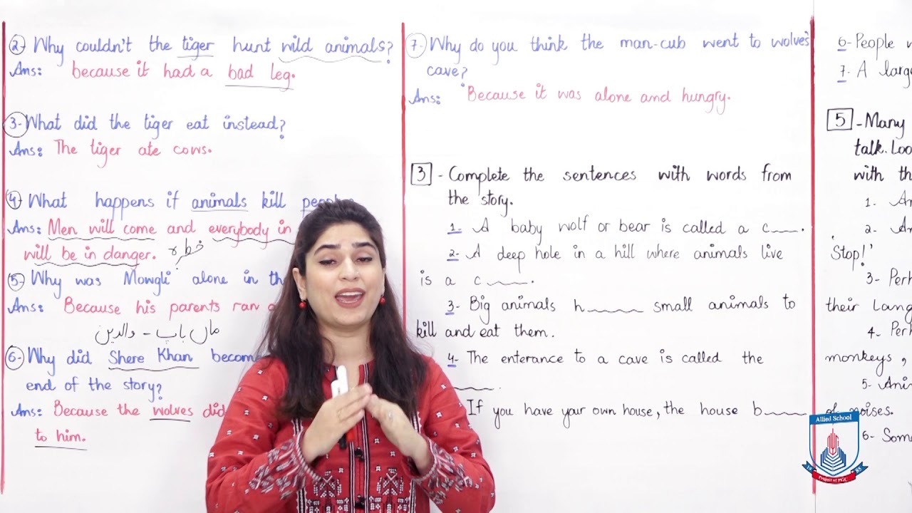 Class 4 - English - Unit 3 - Lecture 3 Reading - Allied Schools - YouTube