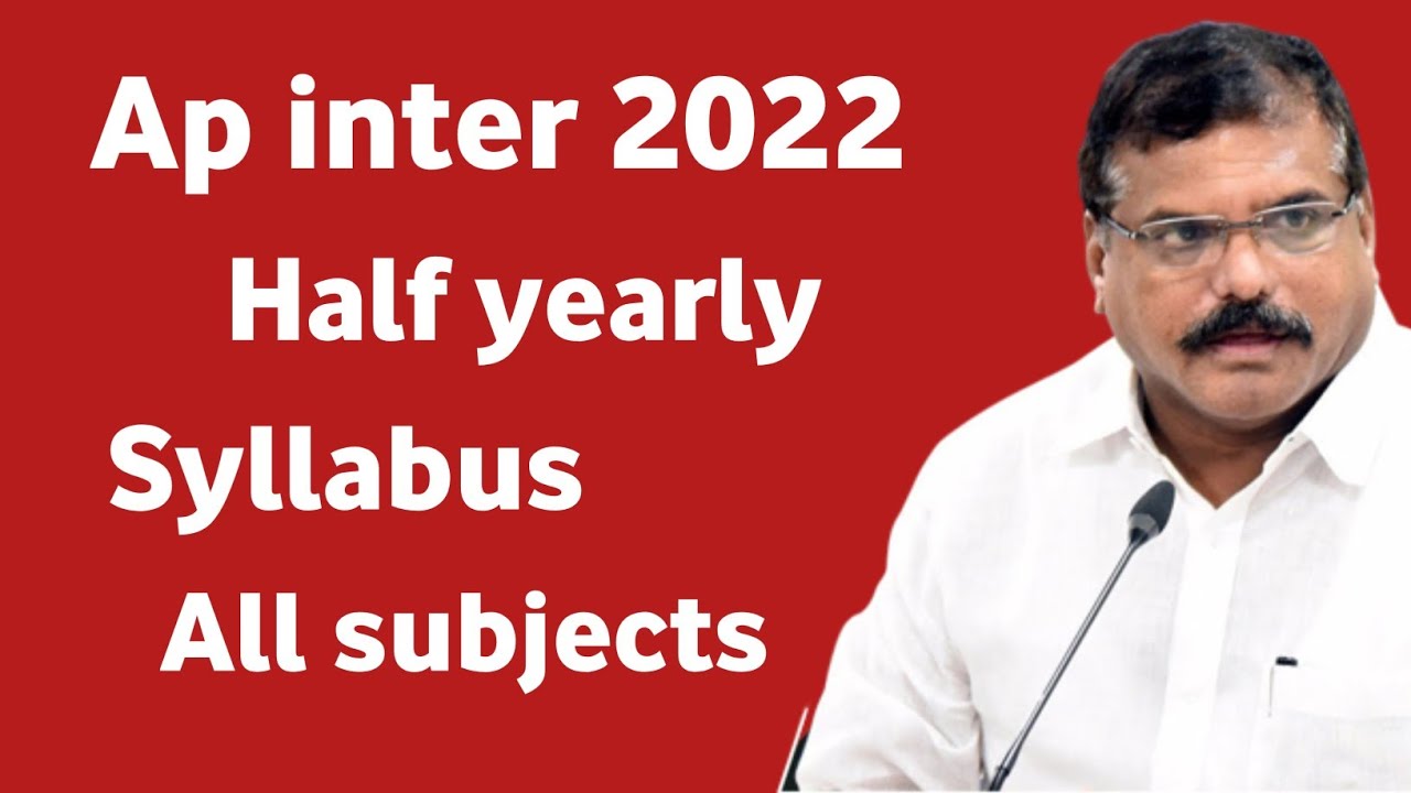 ap inter 2022 half yearly exam Syllabus Ap Inter 2022 Big update - YouTube