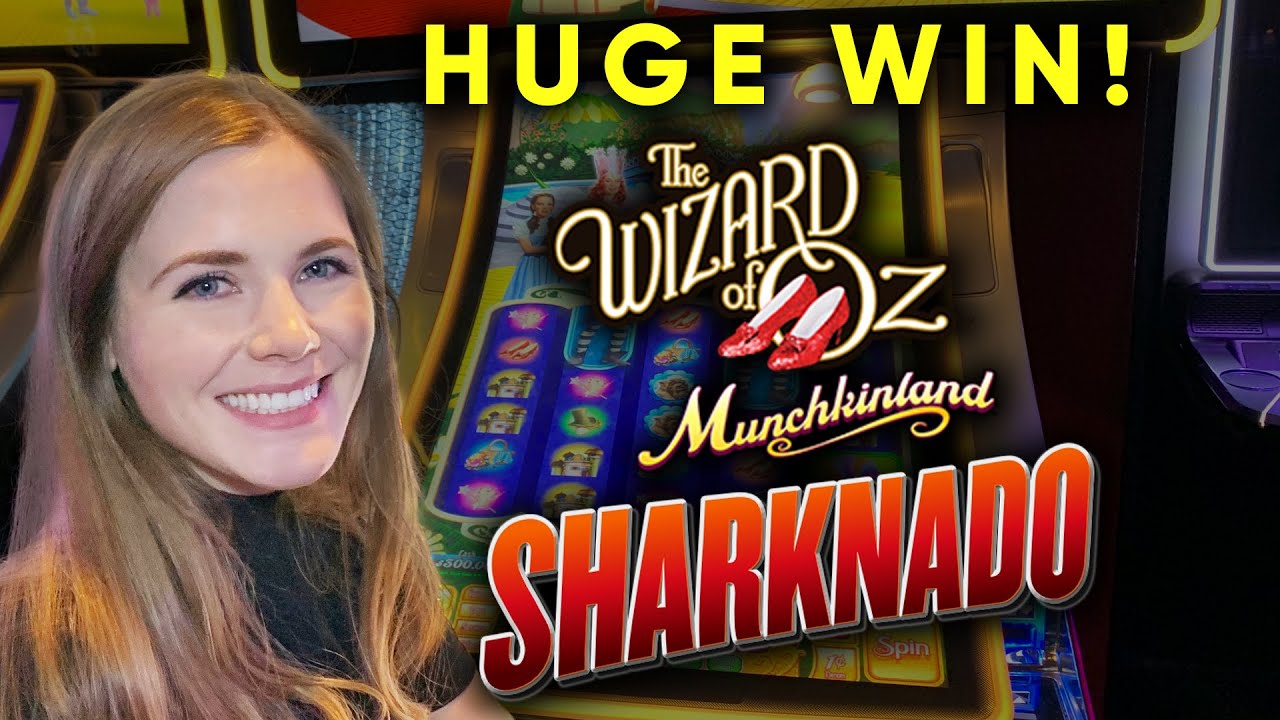 HUGE WIN! Munchkinland And Sharknado Slot Machines! BONUSES! Awesome ...