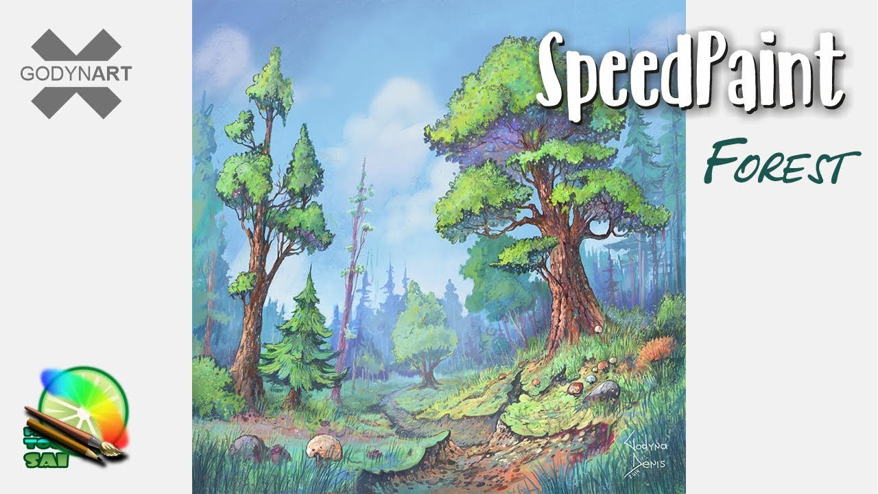 How to draw a forest / Как нарисовать лес - YouTube