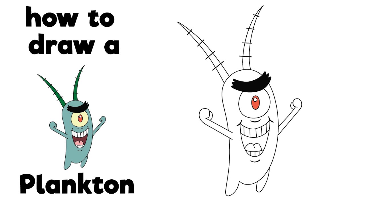 How to draw a Plankton (SpongeBob SquarePants) 2024, Cómo dibujar a ...