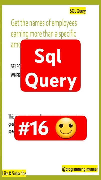 SqlQuery 16 #sql #shorts - YouTube