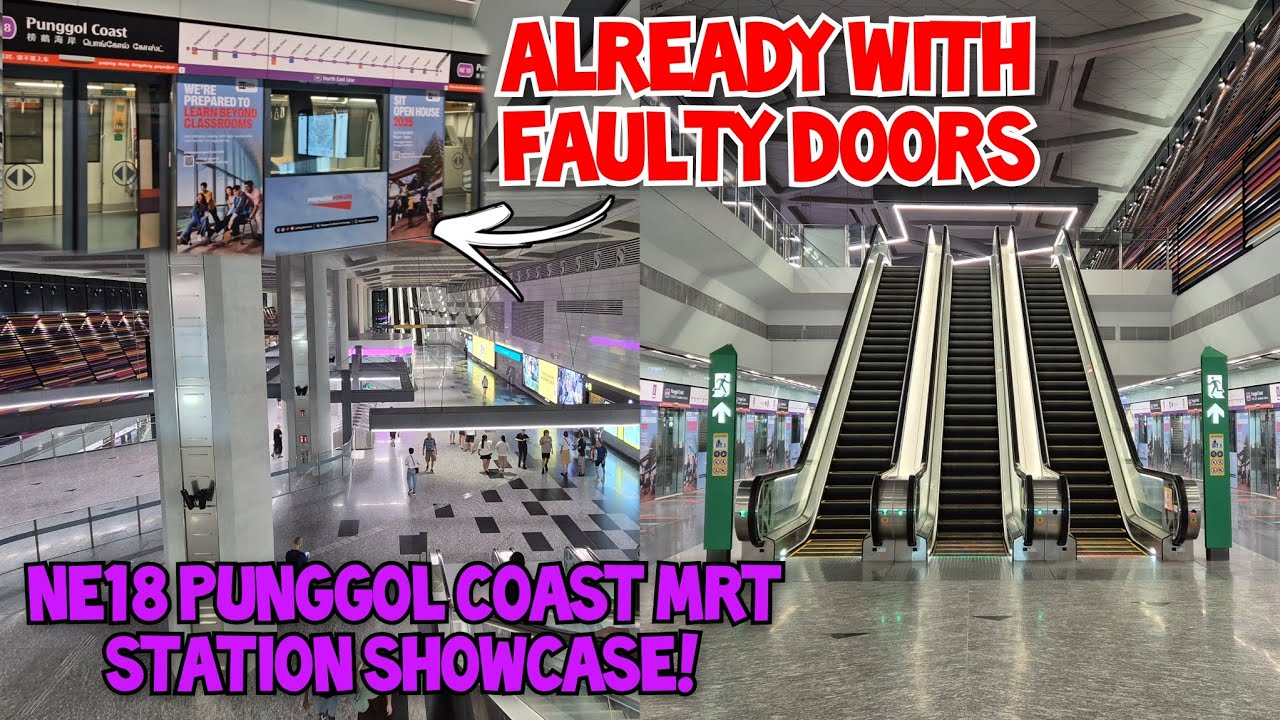 ALREADY with Faulty Doors? | Brand New NE18 Punggol Coast MRT Station ...
