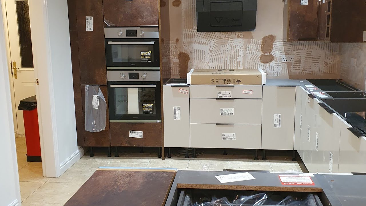 Wren kitchen update - initial fitting completed - YouTube