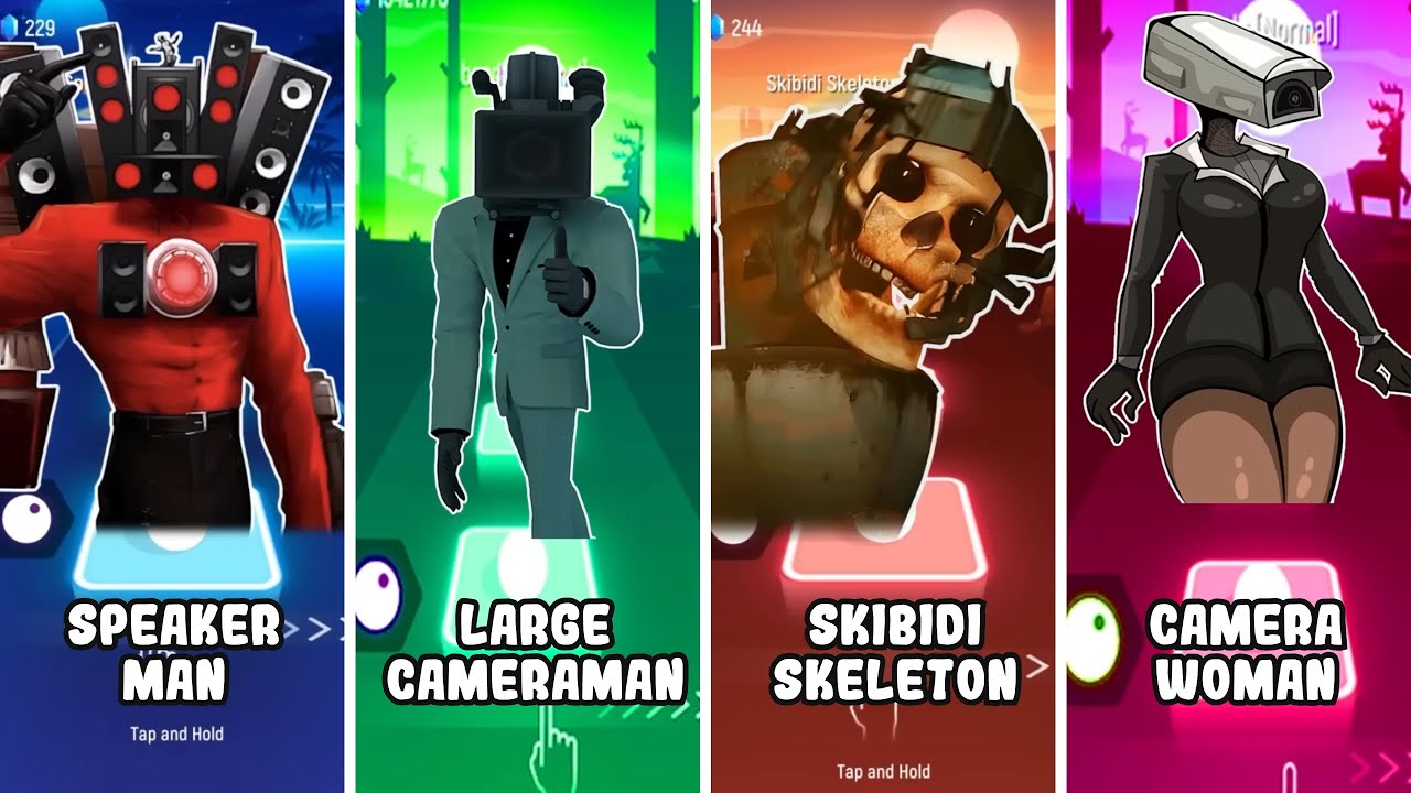 Skibidi Toilet Songs Speaker man 🆚 Large Cameraman 🆚 Skibidi Skeleton 🆚 ...