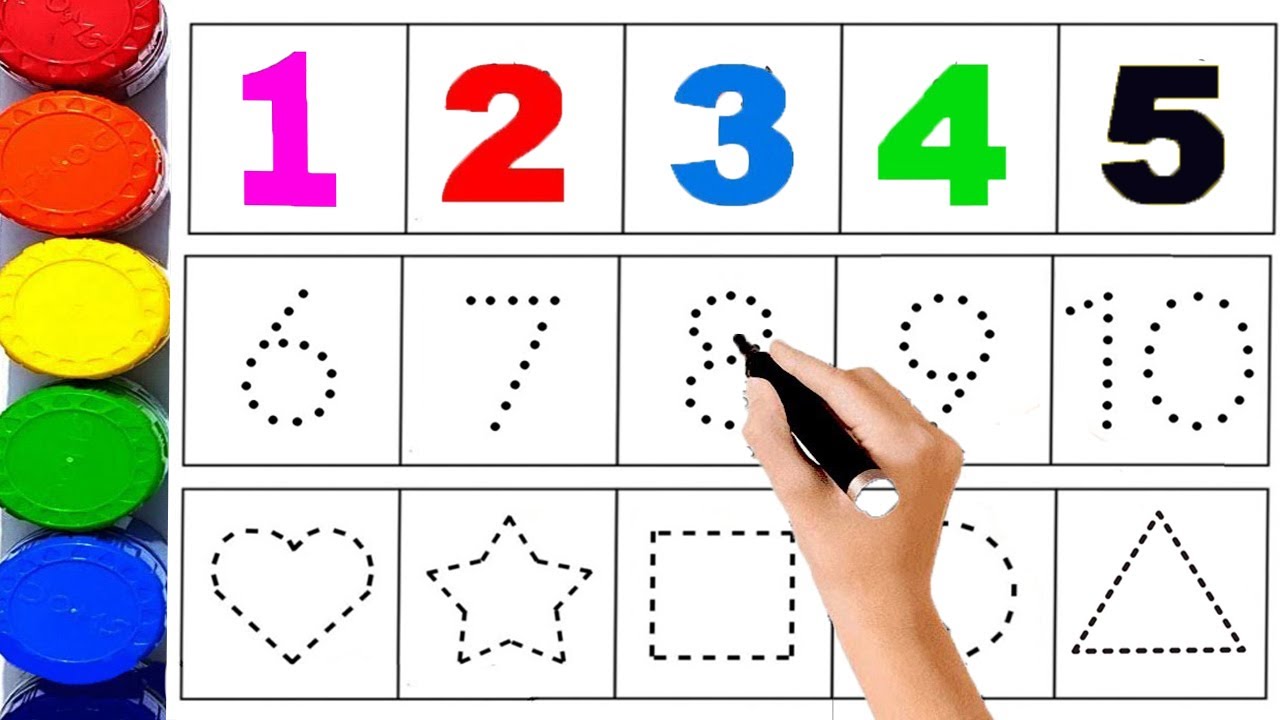 Shapes drawing for kids, numbers to 100, Learn 2d shapes, Colors for ...