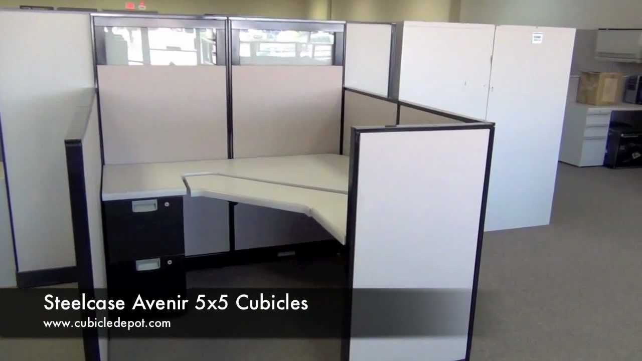 Steelcase Avenir 5x5 Office Cubicles - YouTube