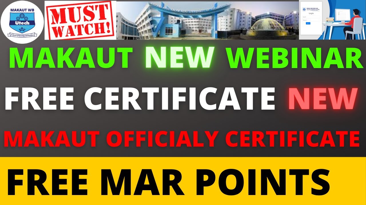 MAKAUT New Webinar | Free MAR Certificate | Free MAR Points | Animation ...