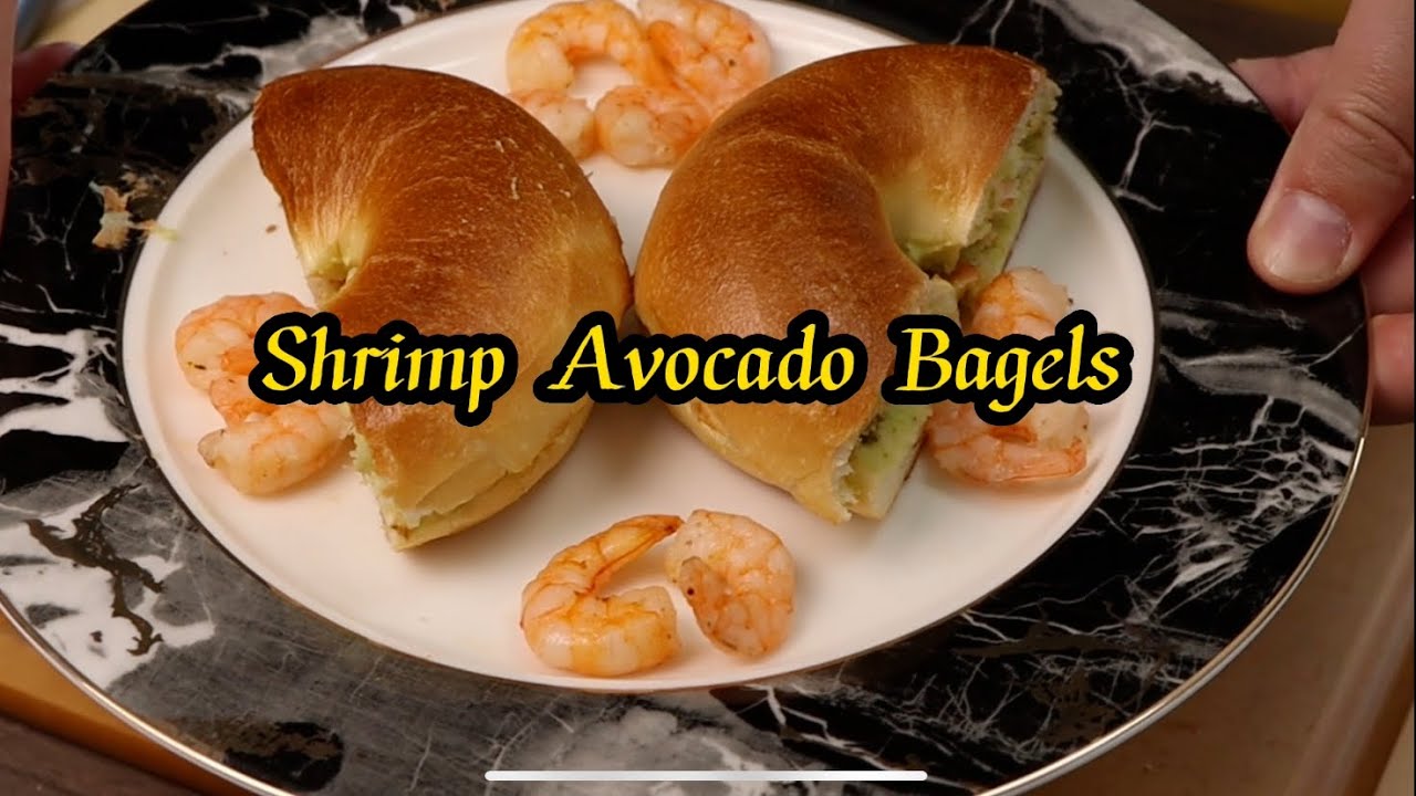 Air fryer oven recipe (Shrimp Avocado Bagels)--HYSA KITCHEN BY ...