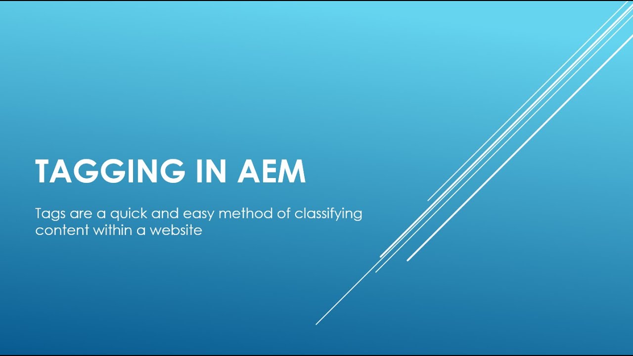 Adding Tag In AEM - YouTube