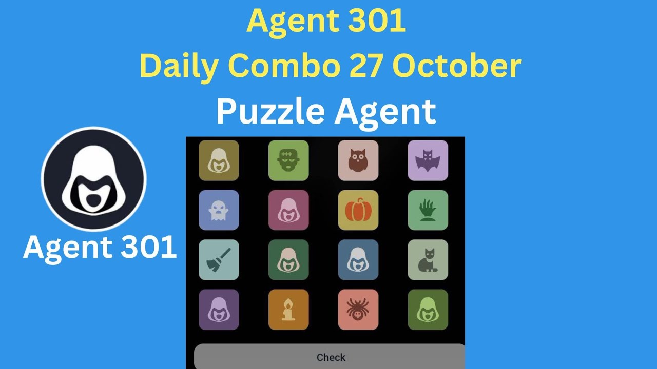 Agent 301 Airdrop Daily Puzzles Solve | Agent 301 Combo Puzzle Solve ...