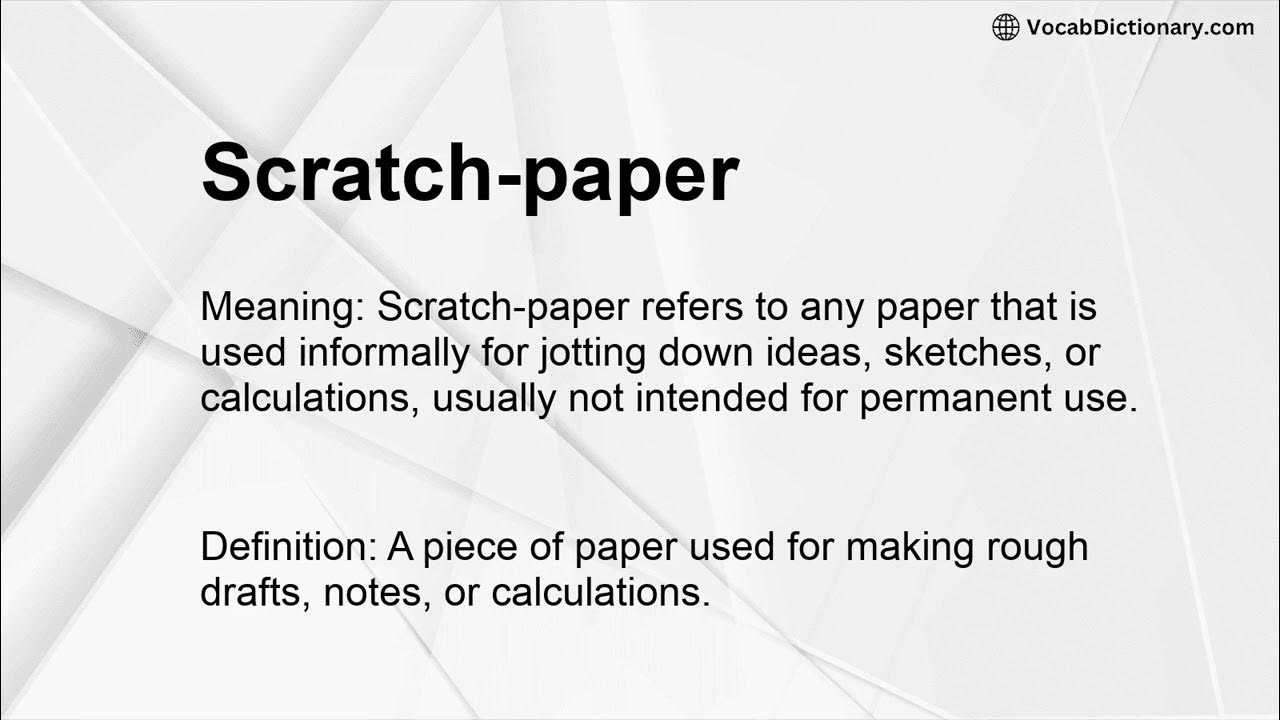 Scratch-paper Meaning - YouTube