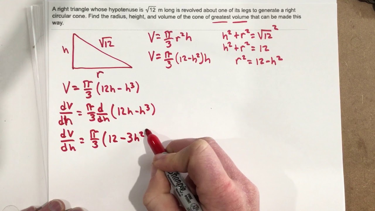 Solve optimization problems involving area or volume - YouTube