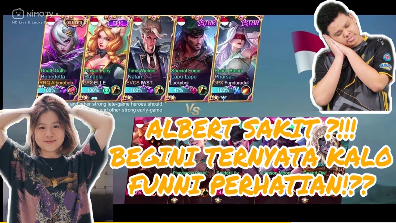 RRQ ALBERT SAKIT ?!! BEGINI CARA PERHATIAN FUNNI ??!!! MLBB CHANNEL RP ...