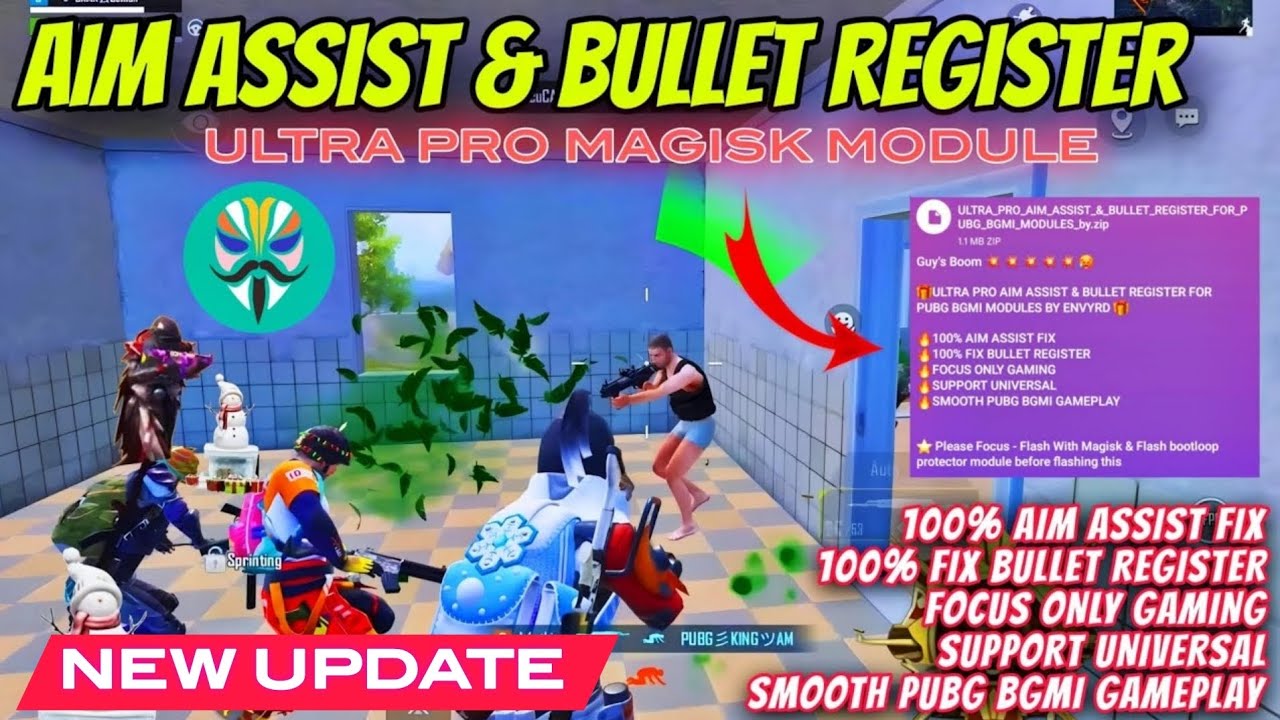 How To Get Fixed Aim Assist In PUBG | Best Magisk Modules For BGMI | 120Fps | Lag Fix | Gyro Fix ...